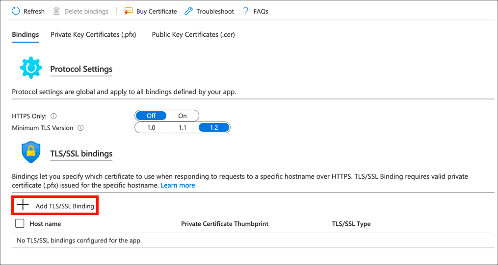 Install an SSL/TLS Certificate in Microsoft Azure App Service/Web Apps